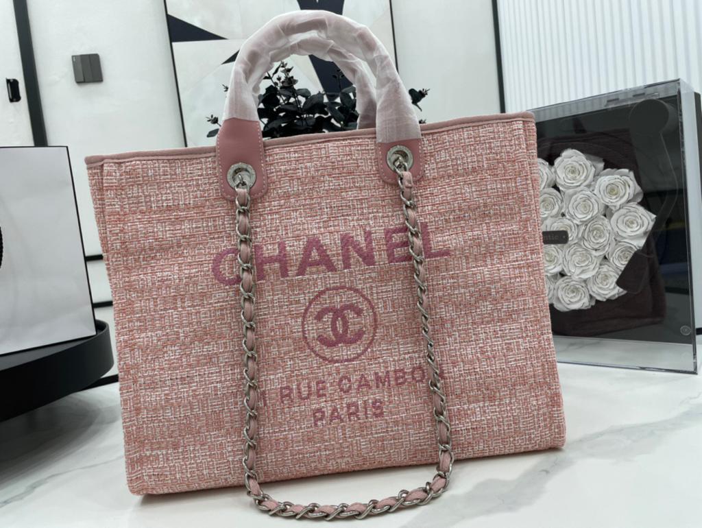 Chanel Deauville Tote 38cm Pink For Women A66941 - MassToneUS
