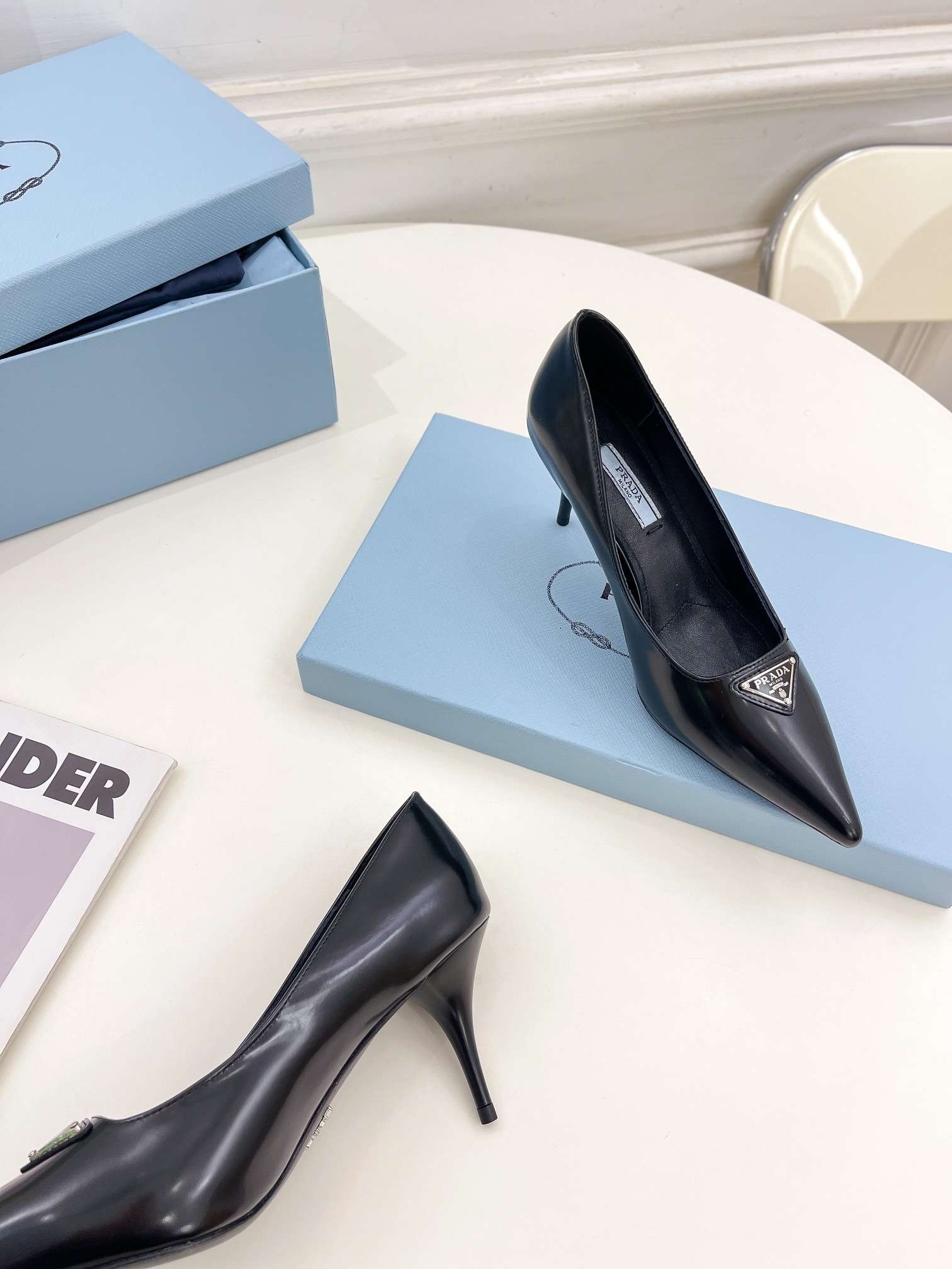 Prada Spike Pumps Black For Women - MassToneUS