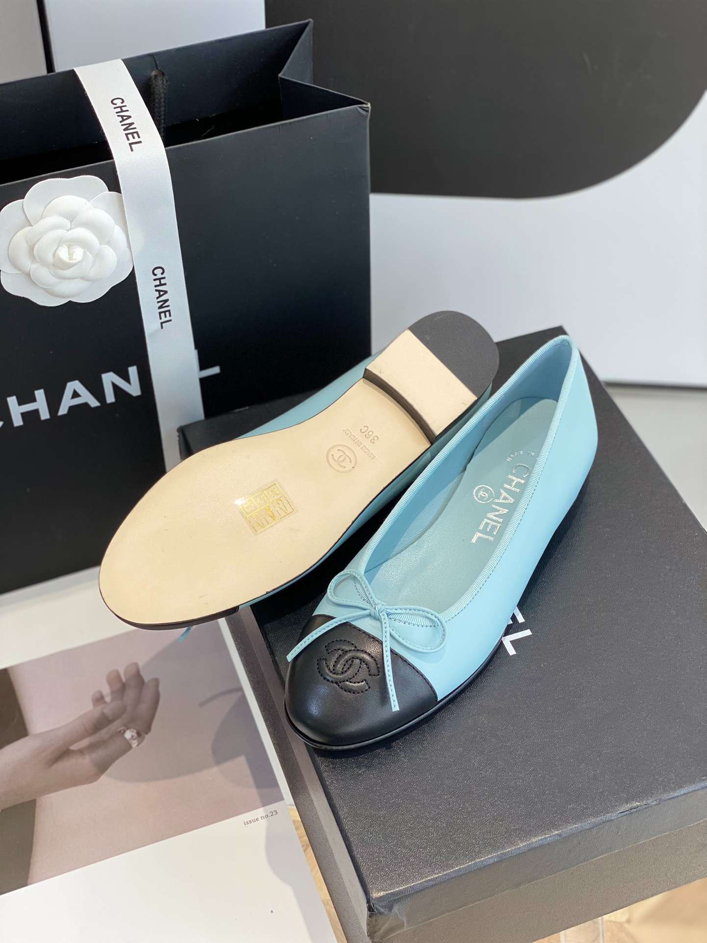 Chanel Ballet Flats Blue For Women - MassToneUS