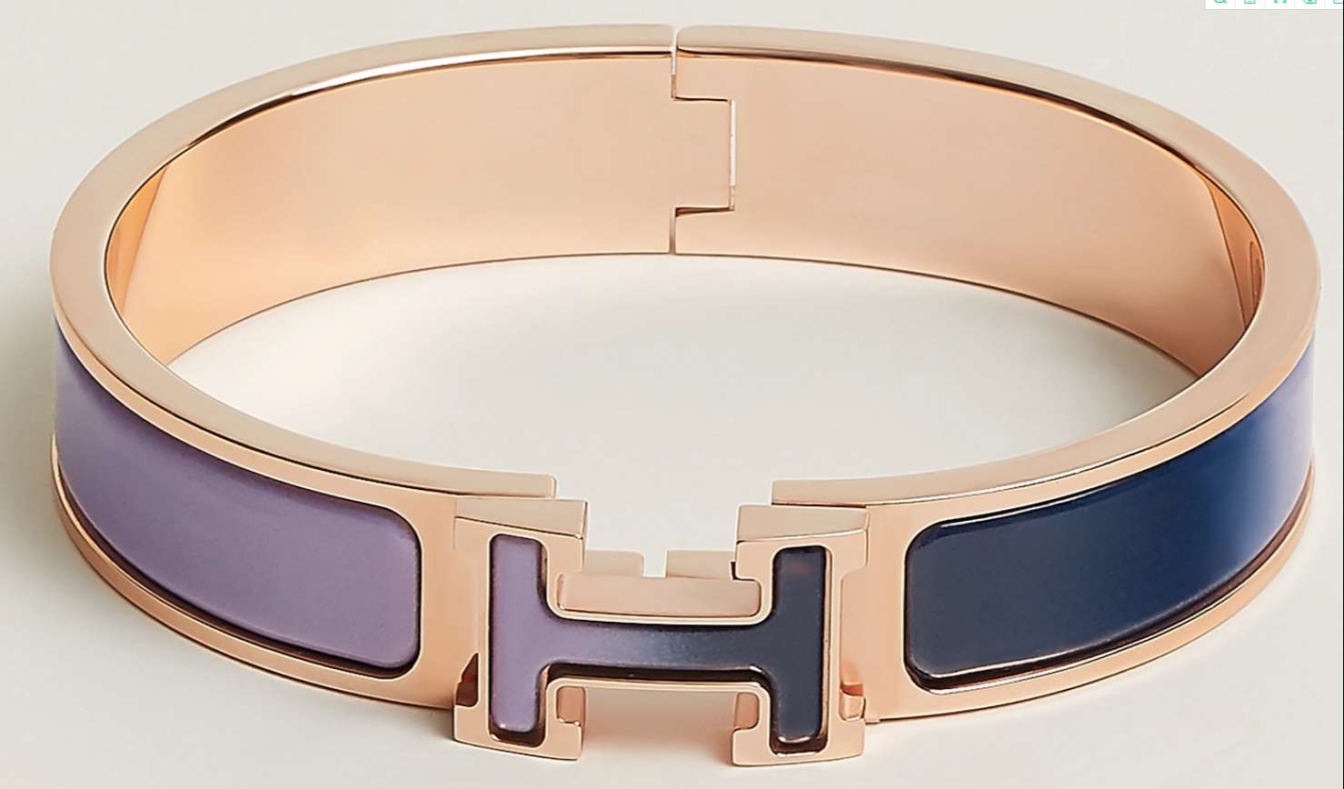 Hermes Clic Enameled H Bracelet Purple For Women - MassToneUS