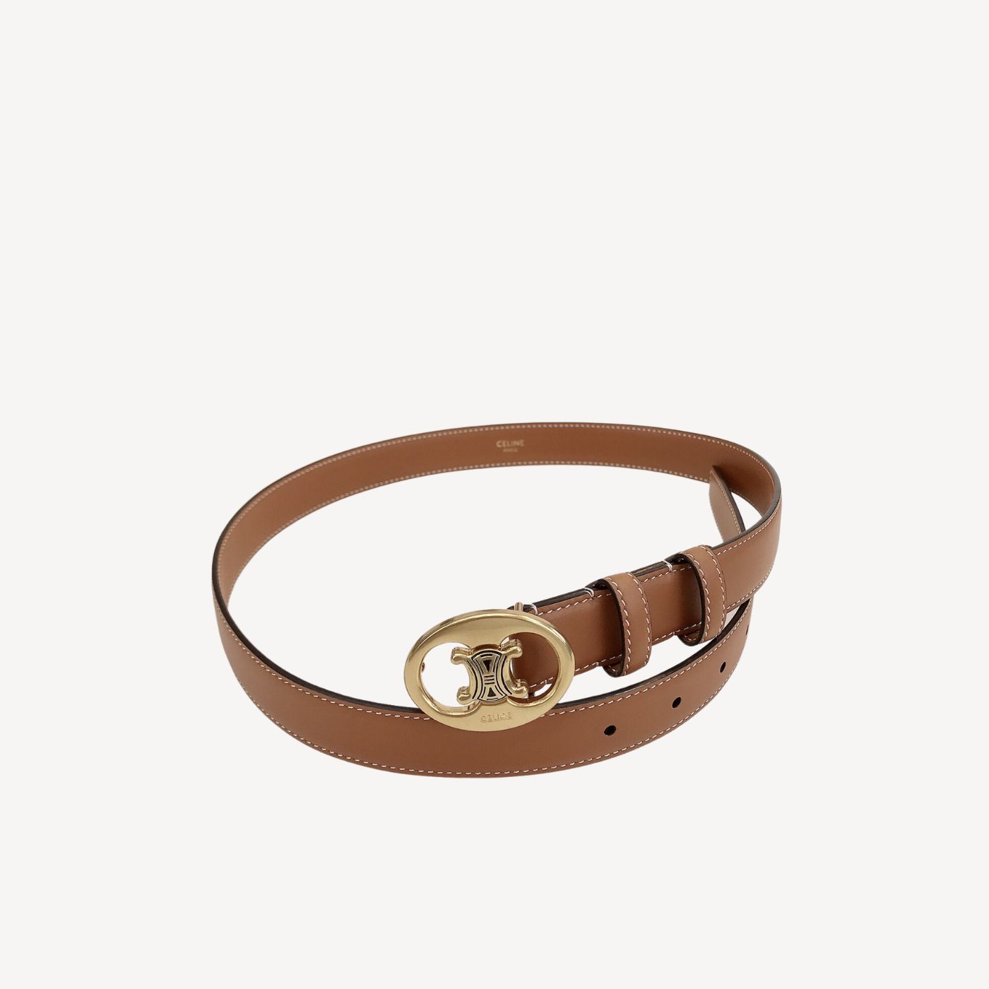 Celine Triomphe Belt Brown For Women - Masstoneus