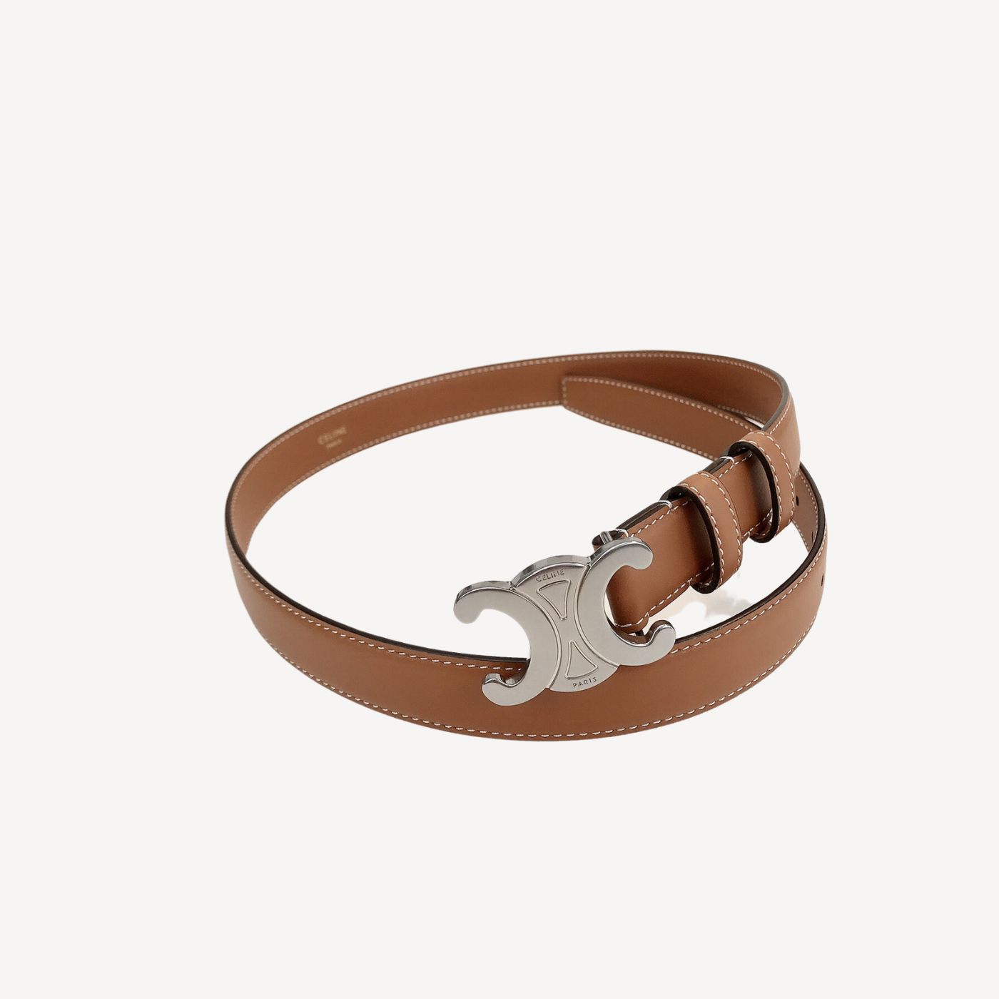 Celine Triomphe Belt Brown For Women - Masstoneus