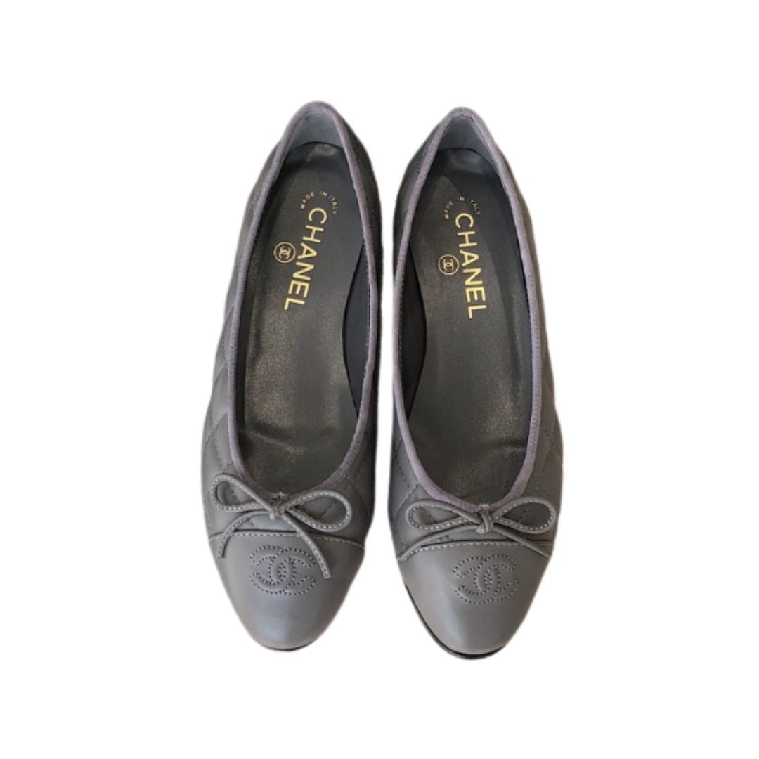 Chanel Ballet Flats Dark Grey For Women - MassToneUS