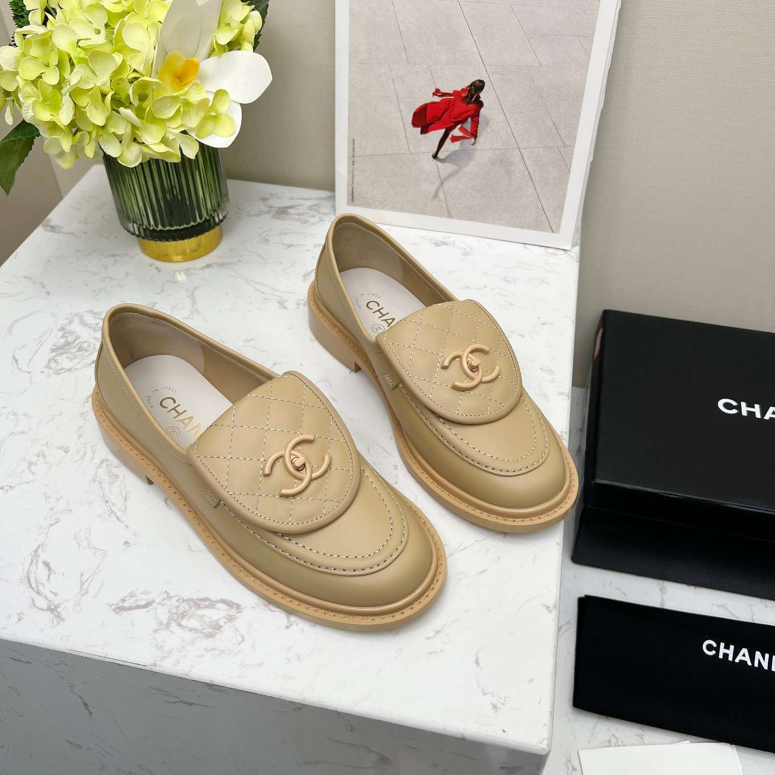 Chanel Moccasins Beige For Women - MassToneUS