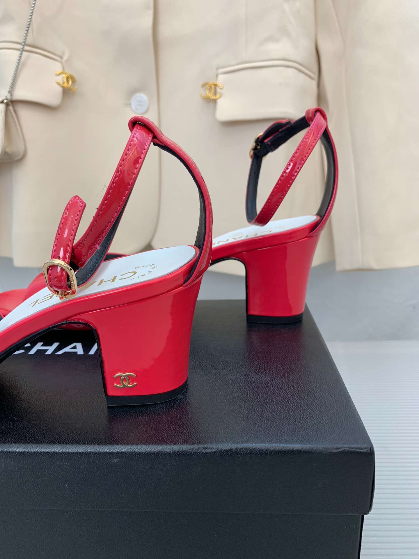 Chanel Sandals Red For Women - MassToneUS