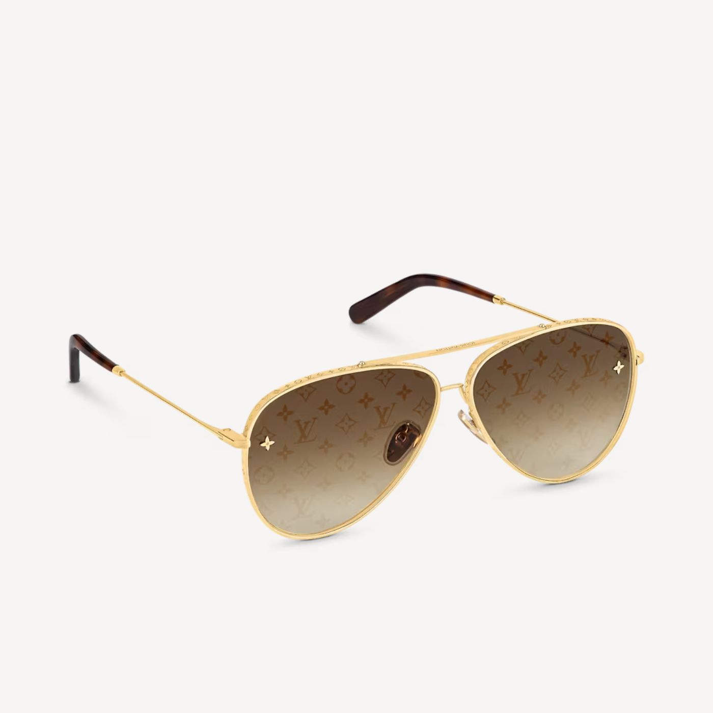 Louis Vuitton The LV Pilot Sunglasses Gold For Women Z1620U