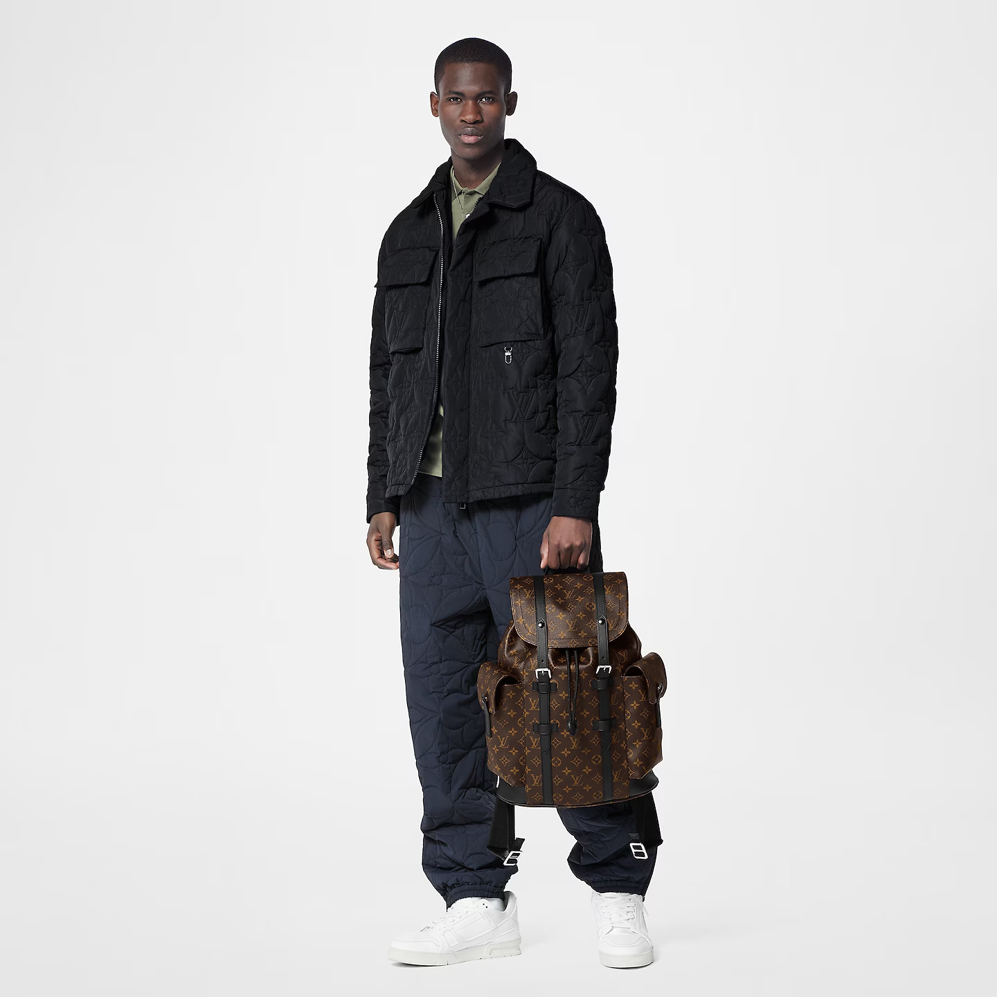 Louis Vuitton Christopher MM Monogram Macassar Canvas Brown For Men 17 ...