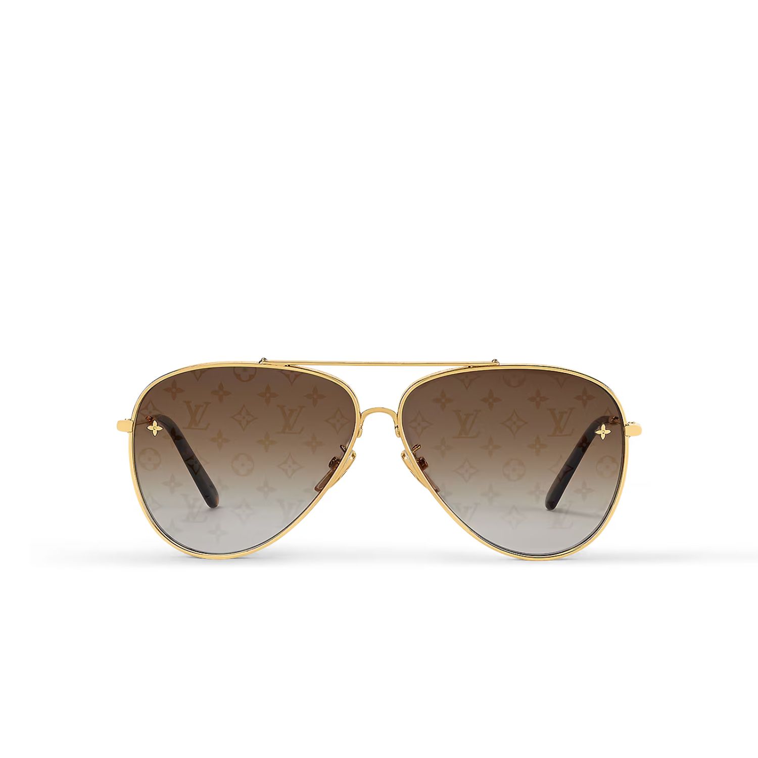 Louis Vuitton The LV Pilot Sunglasses Gold For Women Z1620U
