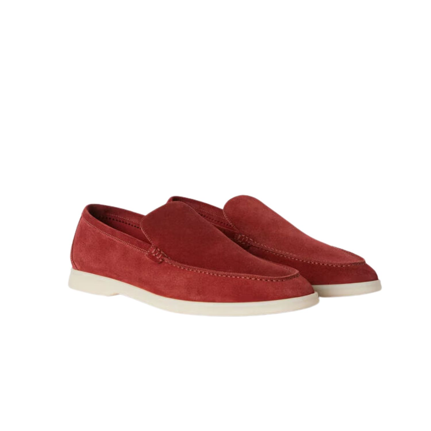Loro Piana Summer Walk Loafers Red For Men FAI3276 - MassToneUS