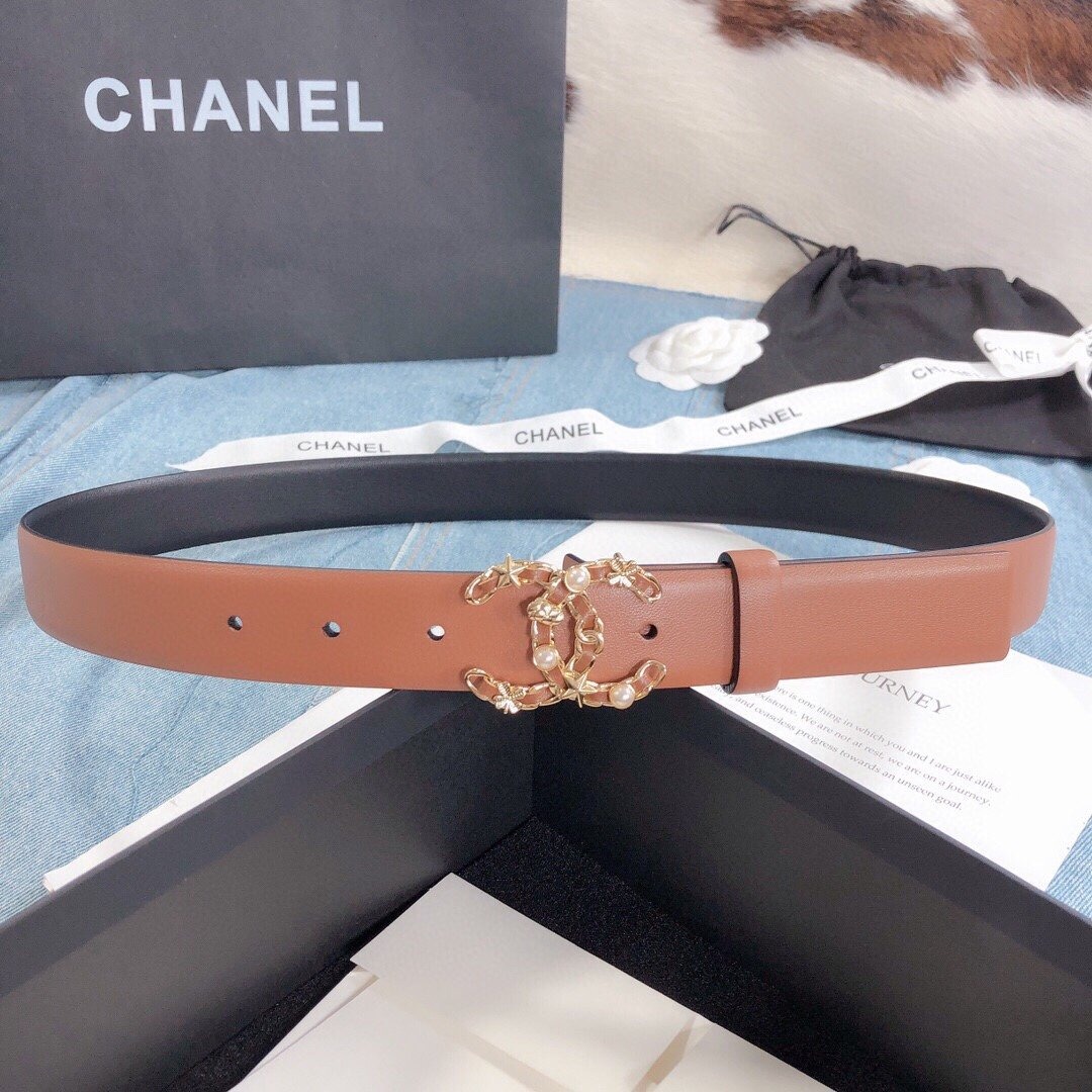 Chanel Belt With Double C Buckle Light Orange Gold Toned Hardware Women ...