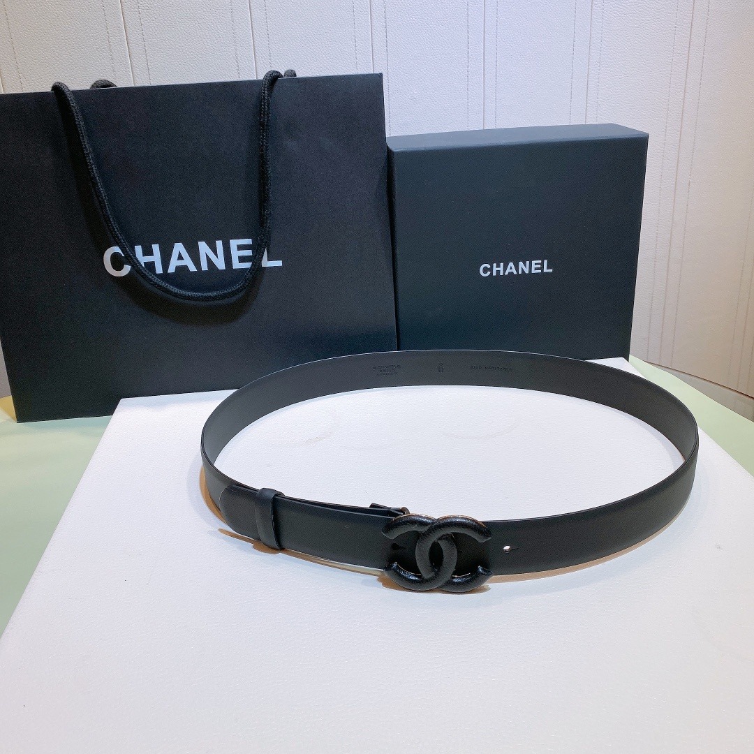 Chanel Belt With Double C Buckle Black Black-Toned Metal Women Belt ...