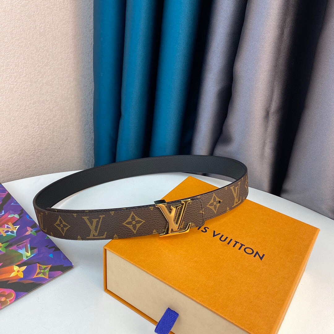 Louis Vuitton LV Initiales Reversible Belt Monogram Canvas, LV Women ...