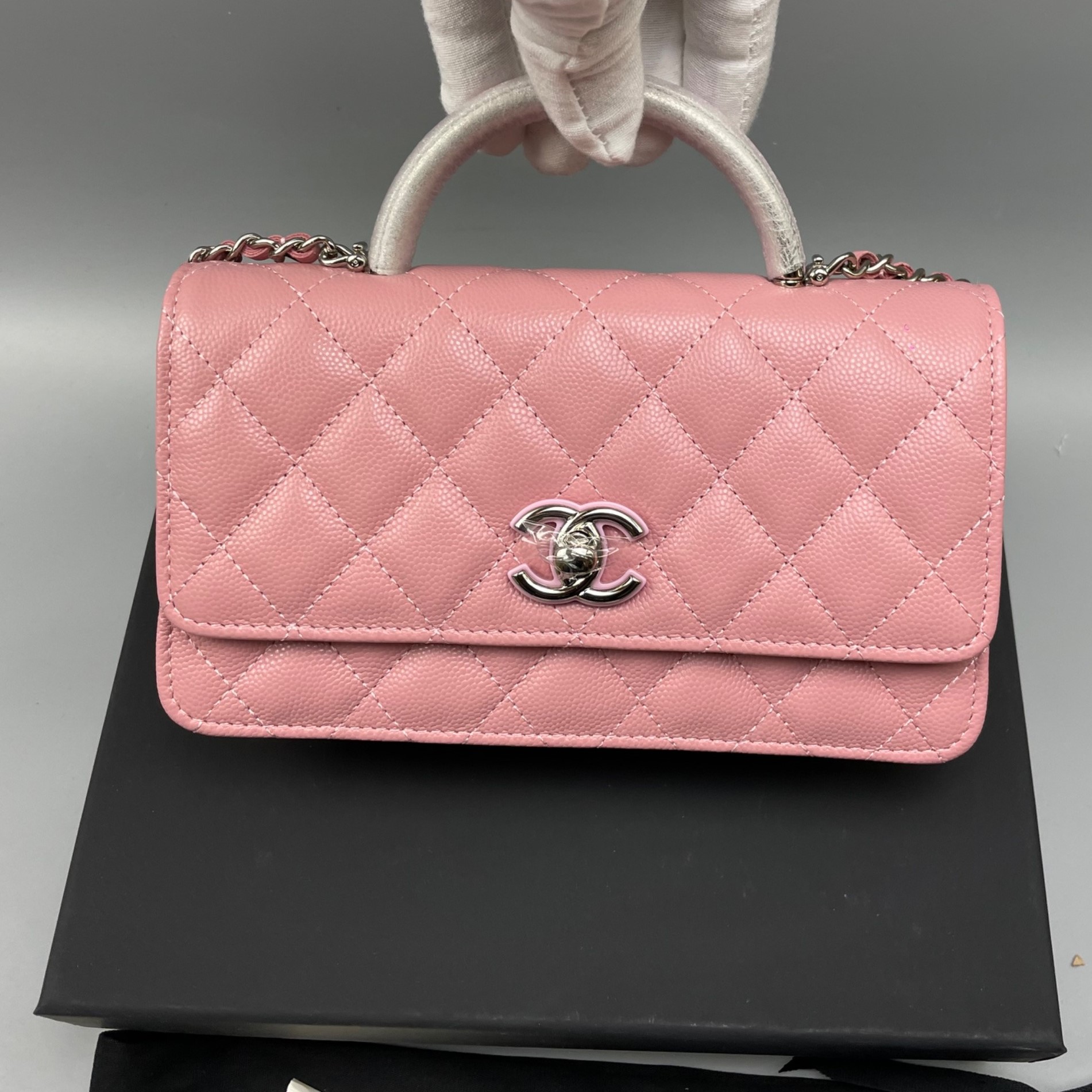 [True-to-ORIGINAL] Chanel Clutch With Chain Pink 7.3in/18.5cm For Women ...