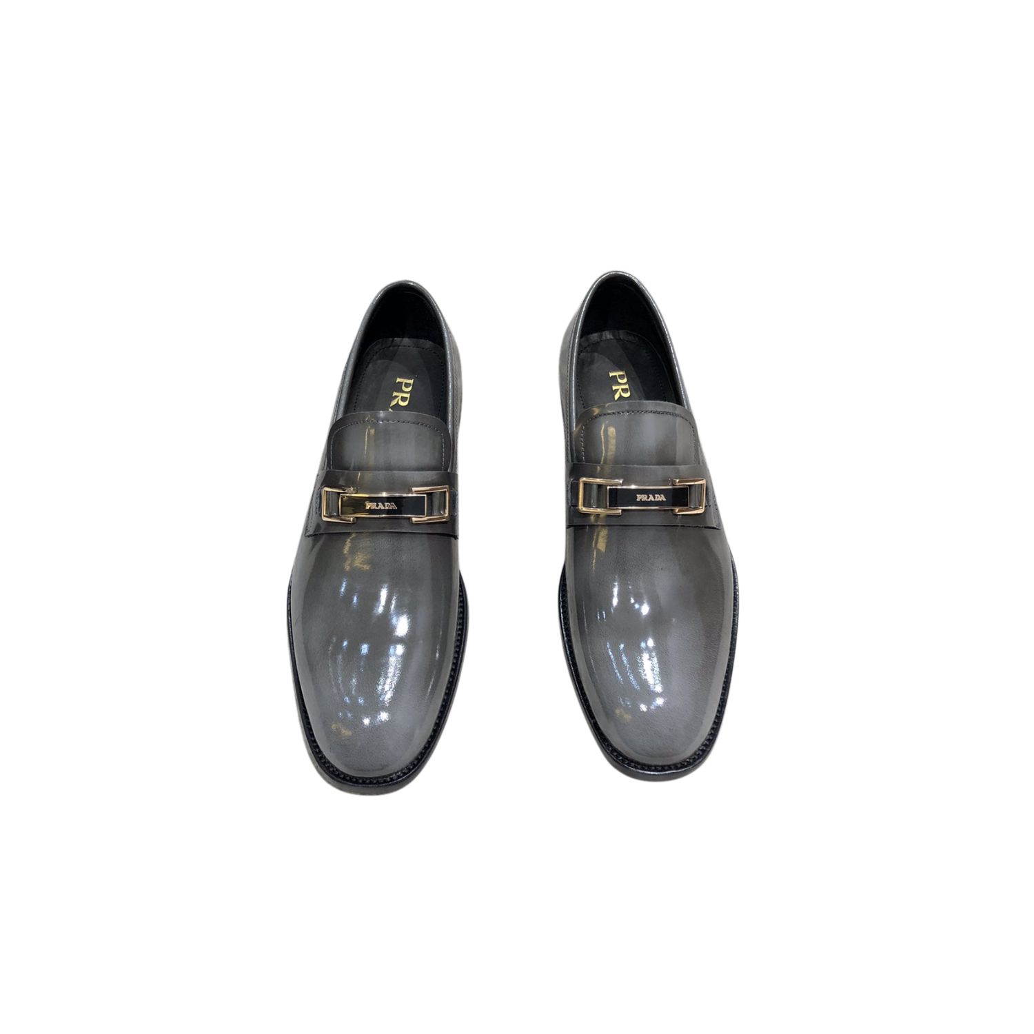 Prada Leather Loafer Grey For Men - MassToneUS