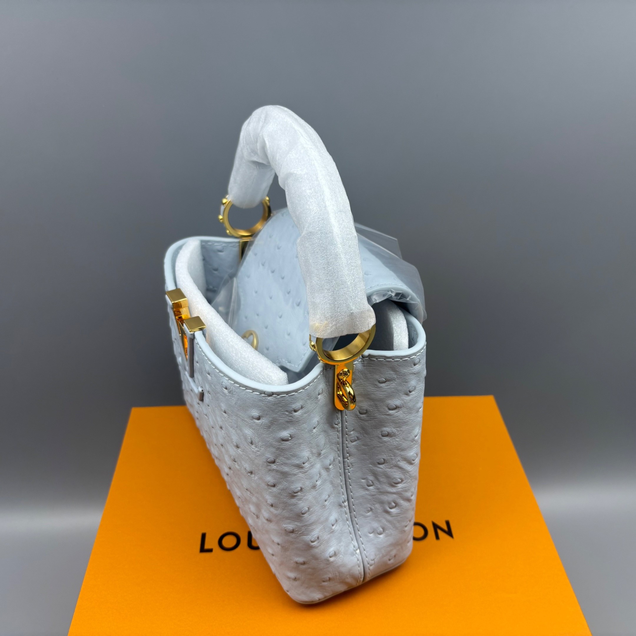 [True-to-ORIGINAL] Louis Vuitton LV x TM Capucines Mini Ostrich Baby ...