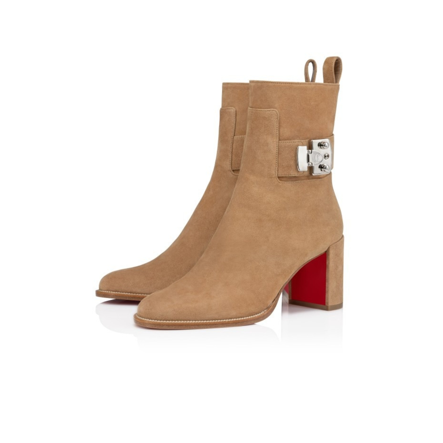 Christian Louboutin Booty Lock Low Boots Lionne For Women 70mm ...