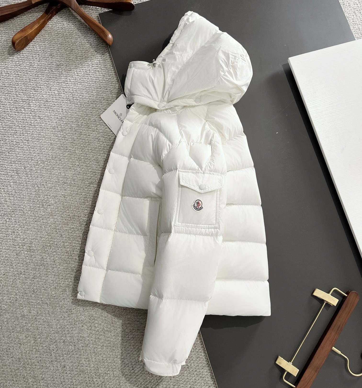 Moncler Maya 70 Hooded Short Down Jacket White For Women ...
