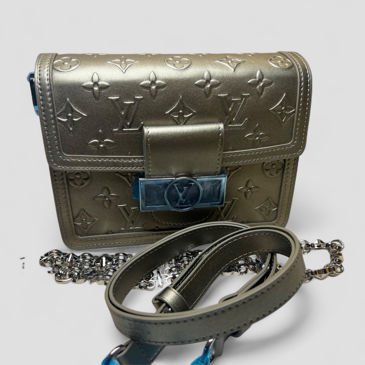 [True-to-ORIGINAL] Louis Vuitton Mini Dauphine Silver For Women‎ 7.9in ...