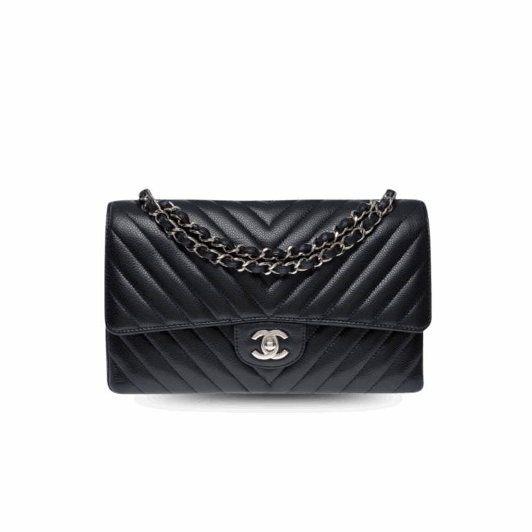 Chanel Classic Double Flap Bag Medium Crossbody 10.2in/ 26cm Black ...