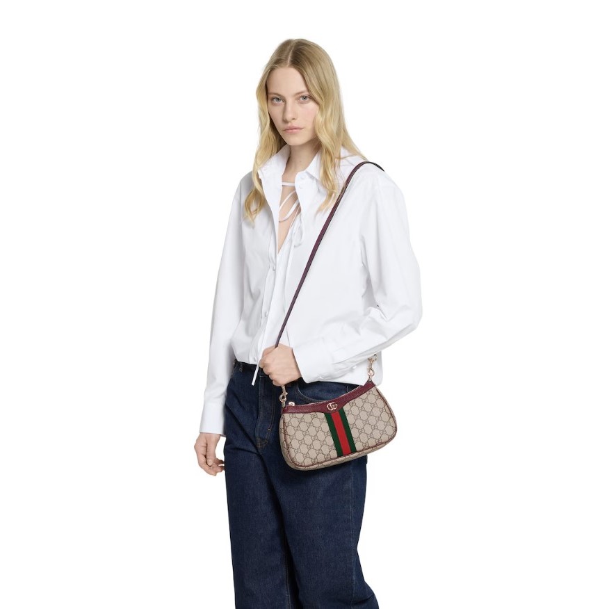 Gucci Ophidia Small Shoulder Bag 10.2in/ 26cm Beige/ Brown Gold ...