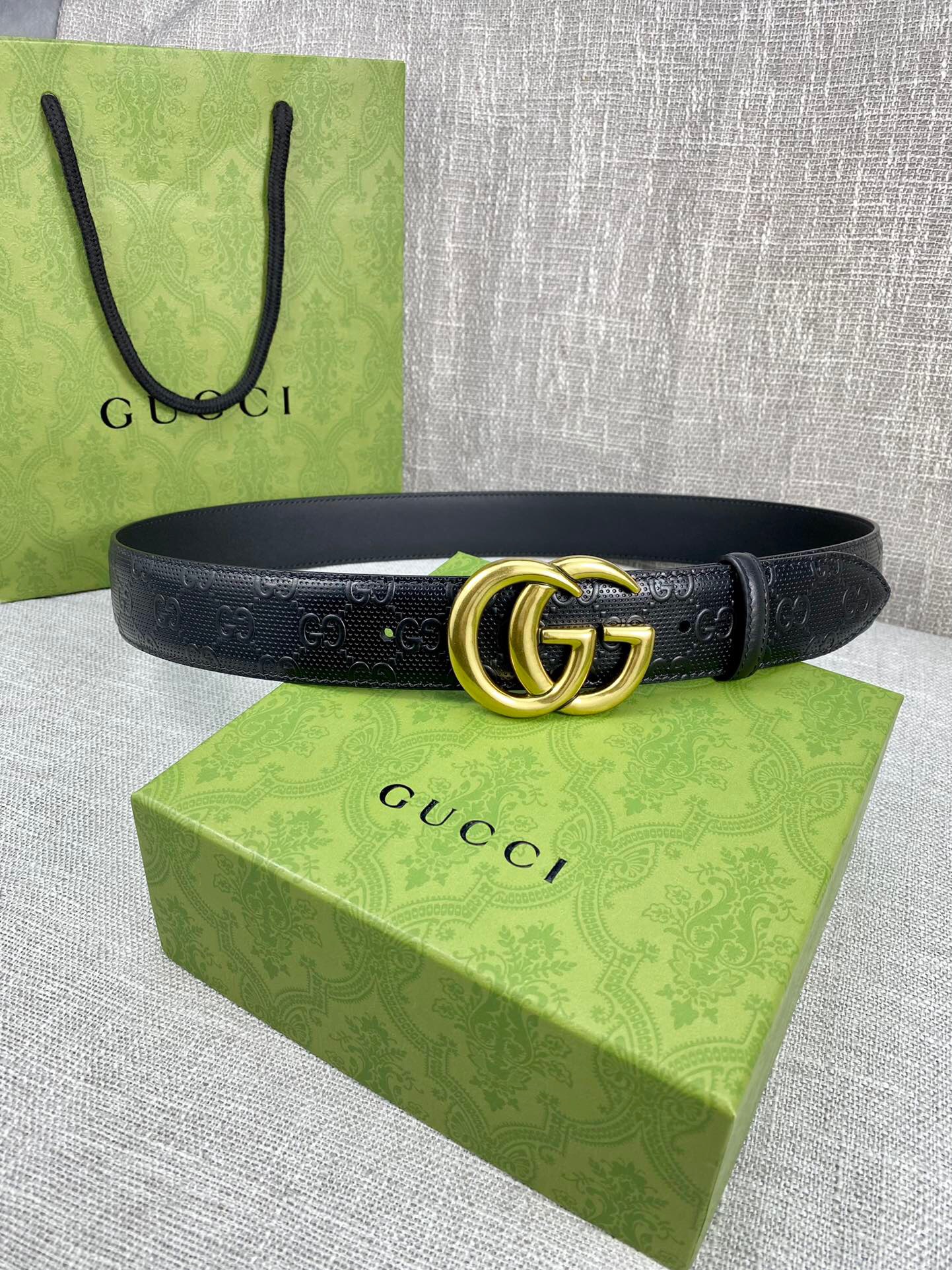 Gucci Signature Belt Black For Women, Women Belt - MassToneUS