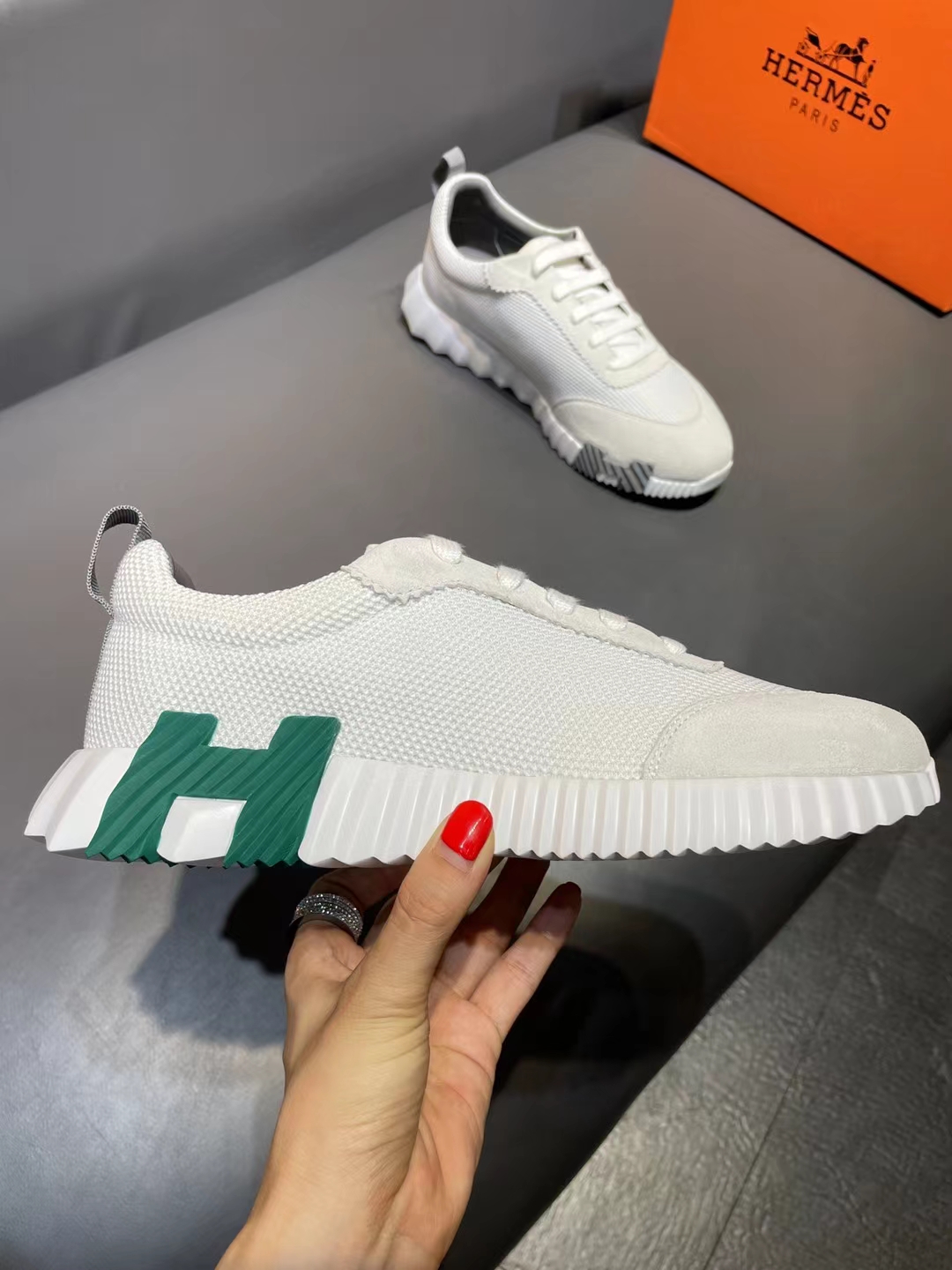 Hermes Bouncing Sneaker Beige For Men - MassToneUS