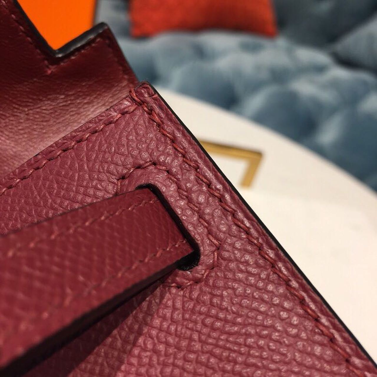 Hermes Mini Kelly Burgundy For Women Gold Toned Hardware 7.5in/19cm ...