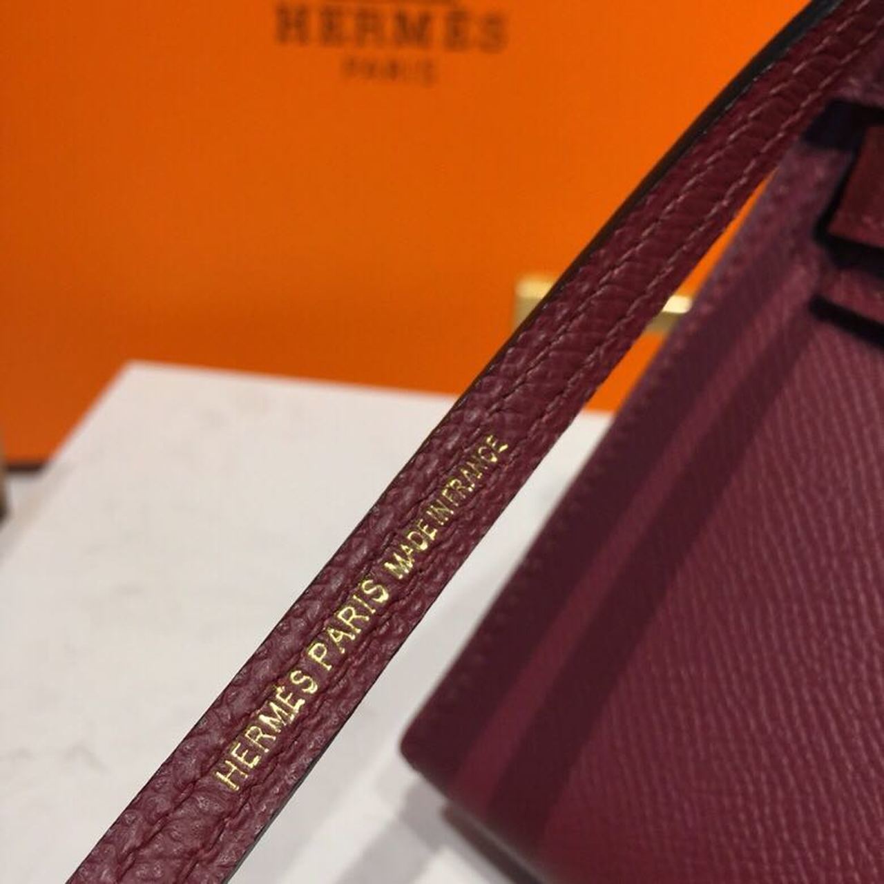 Hermes Mini Kelly Burgundy For Women Gold Toned Hardware 7.5in/19cm ...