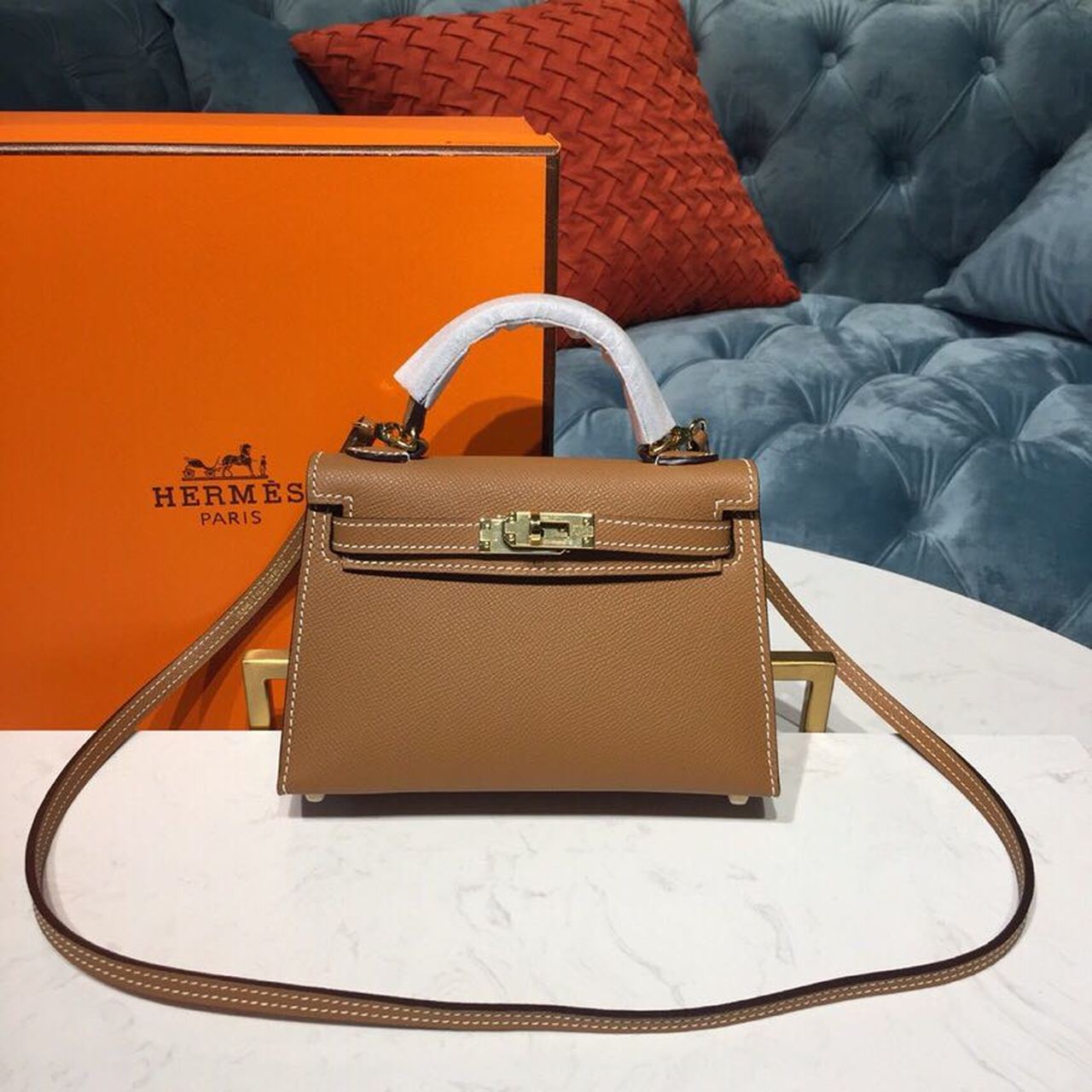 Hermes Mini Kelly Gold For Women Gold Toned Hardware 7.5in/19cm ...