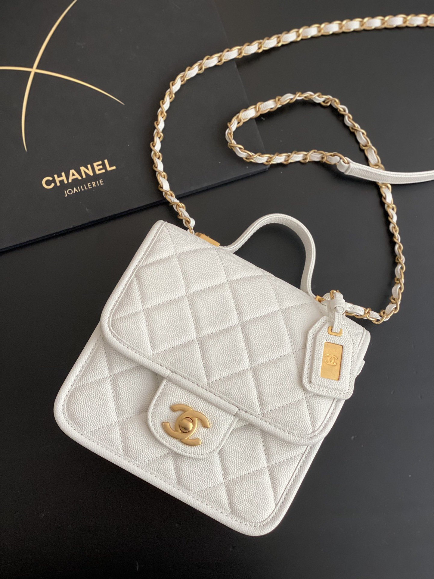 Chanel Small Flap Bag With Top Handle White For Women, Women's Bags 8 ...