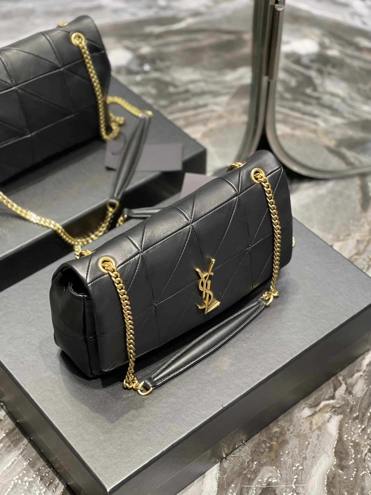 [True-to-ORIGINAL] Saint Laurent Jamie Medium Chain Bag Black For Women ...