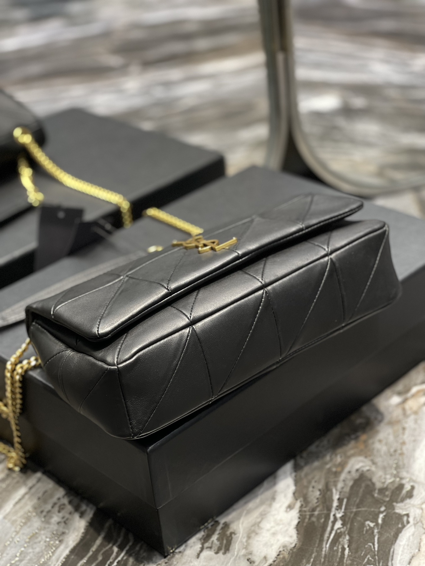 [True-to-ORIGINAL] Saint Laurent Jamie Medium Chain Bag Black For Women ...