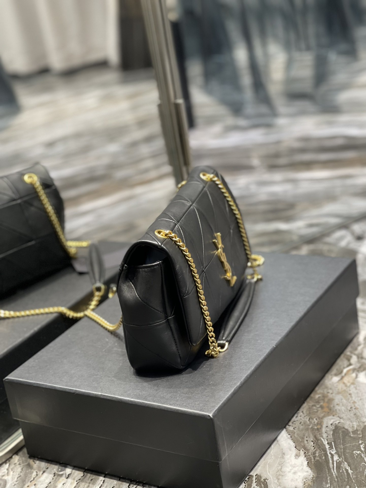 [True-to-ORIGINAL] Saint Laurent Jamie Medium Chain Bag Black For Women ...